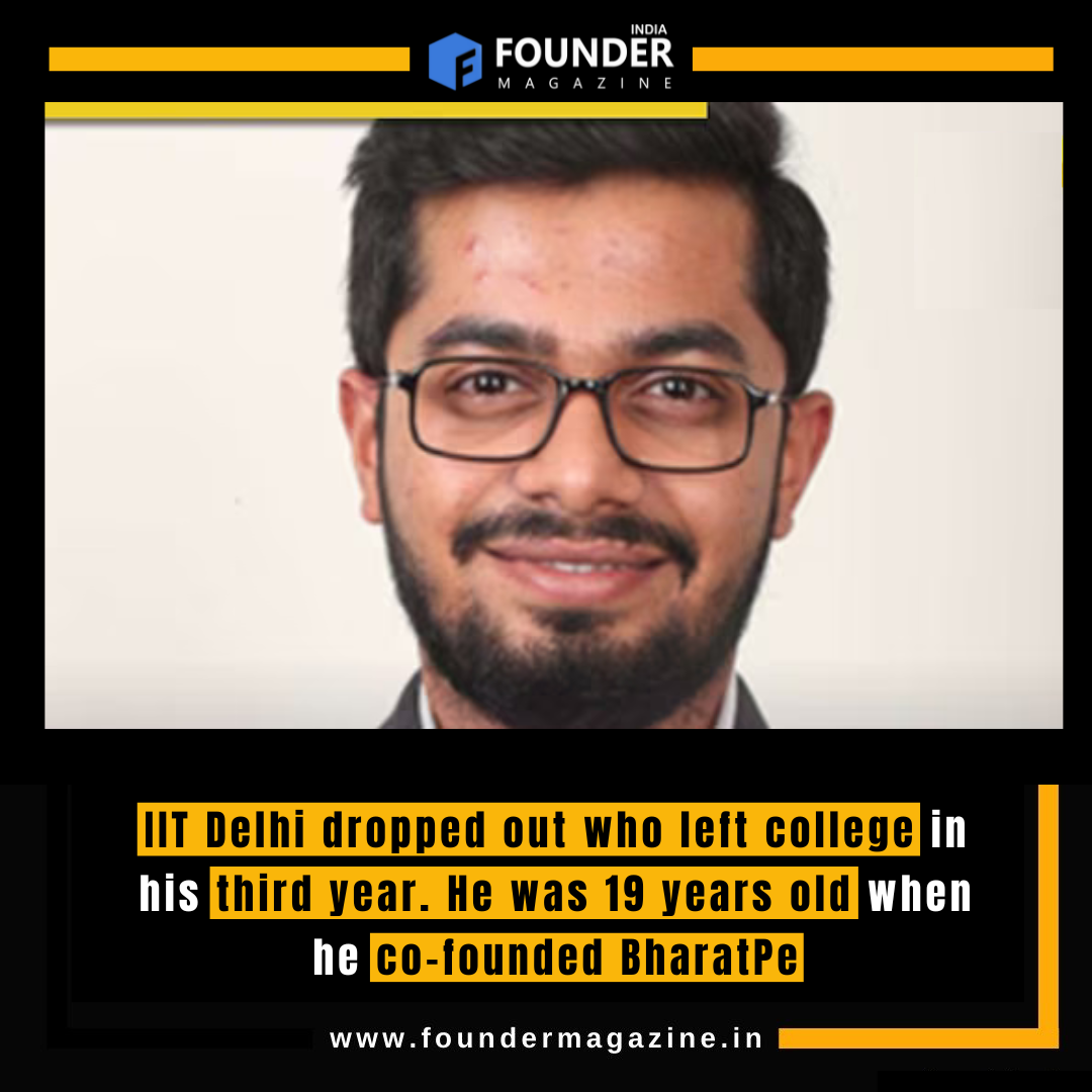 IIT Delhi dropped out who left college in his third year. He was 19 years old when he co-founded ...